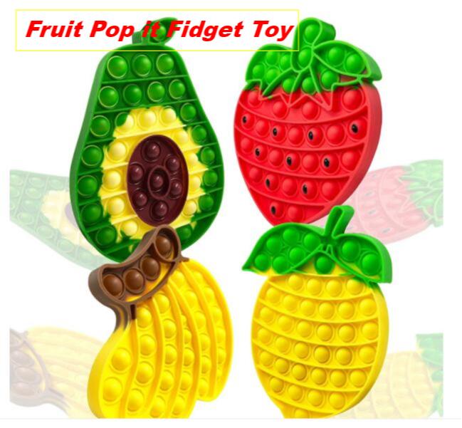 silicone fruit pop it fidget toy banana apple avocado - Aimhigh